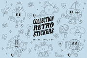 Collection retro stickers | Texture Illustrations ~ Creative Market