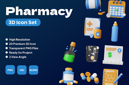 3D Medical Icons, an Object 3D Model by Flat Icons