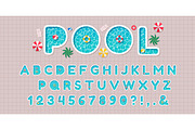 Pool party font. Swimming pools, an Object Graphic by winwin.art
