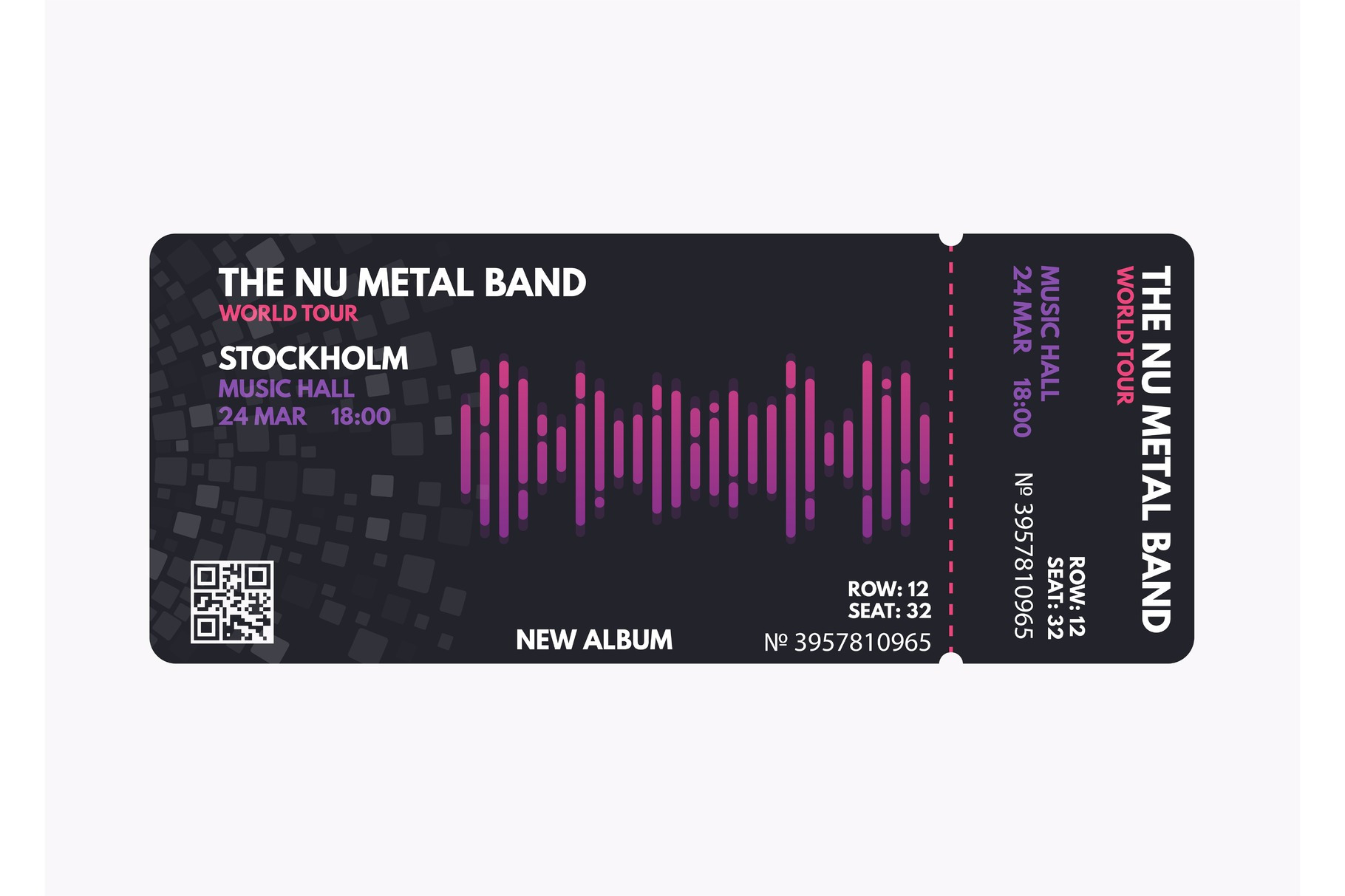 Music concert ticket, an Illustration by SkyVectors