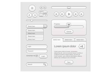 Dark Web UI Elements, an Object Illustration by Sunny