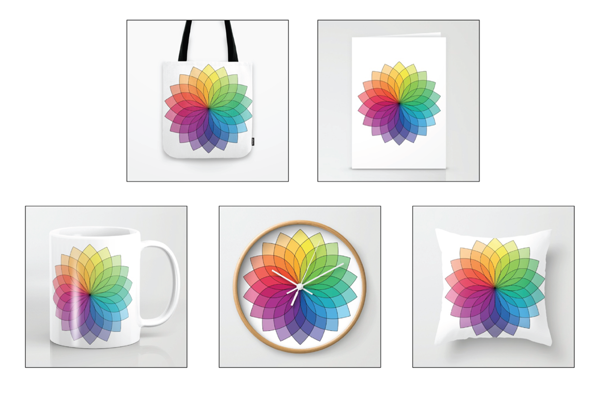 Color Wheel Flower Clipart, an Illustration by Melissa Held Designs