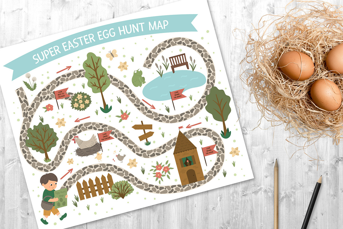 Easter egg hunt map creator, an Illustration by Lexi Claus