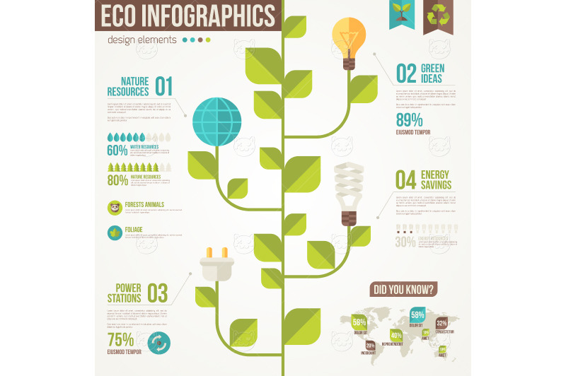 Eco Infographics Elements, a Technology Illustration by kotoffei