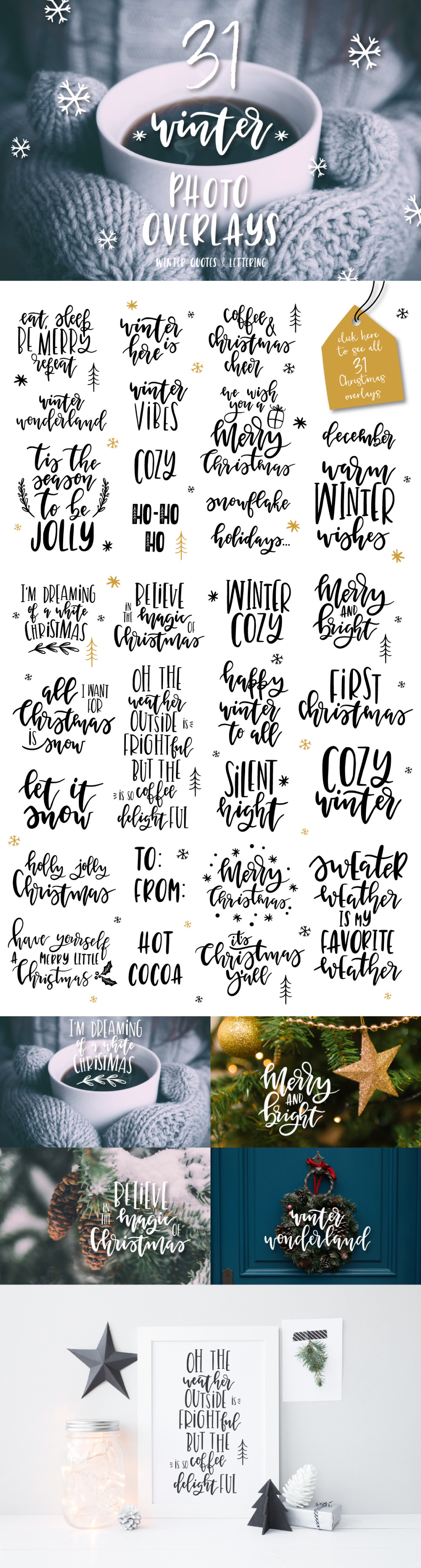 Christmas photo overlays & quotes, an Object Graphic by lokko studio
