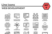 Web Development Thin Line Icon Set, an Outline Icon by Oleksii