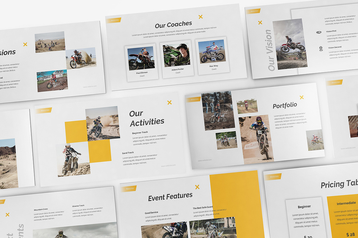Motocross Powerpoint Template, a Presentation Template by Formatika Studio