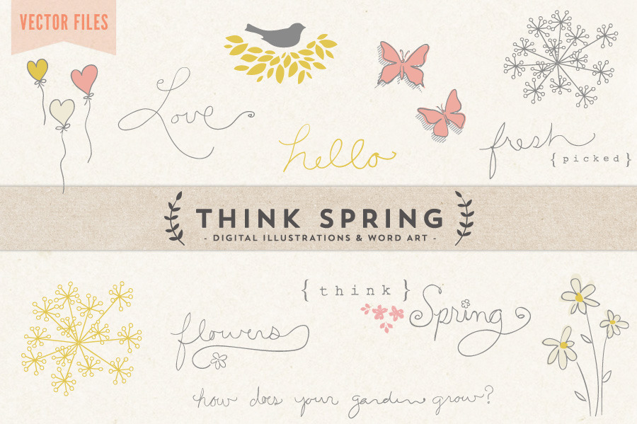 Think Spring Vector Art, an Illustration by Summit Avenue | Creative Market