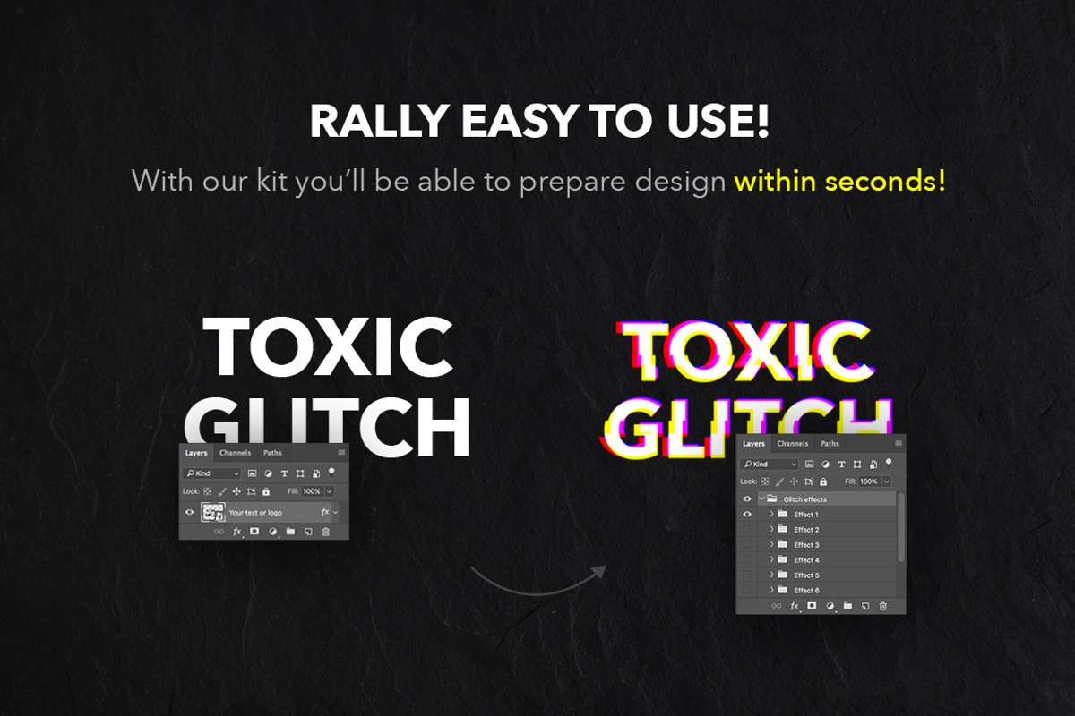 Toxic Glitch Effect for Photoshop