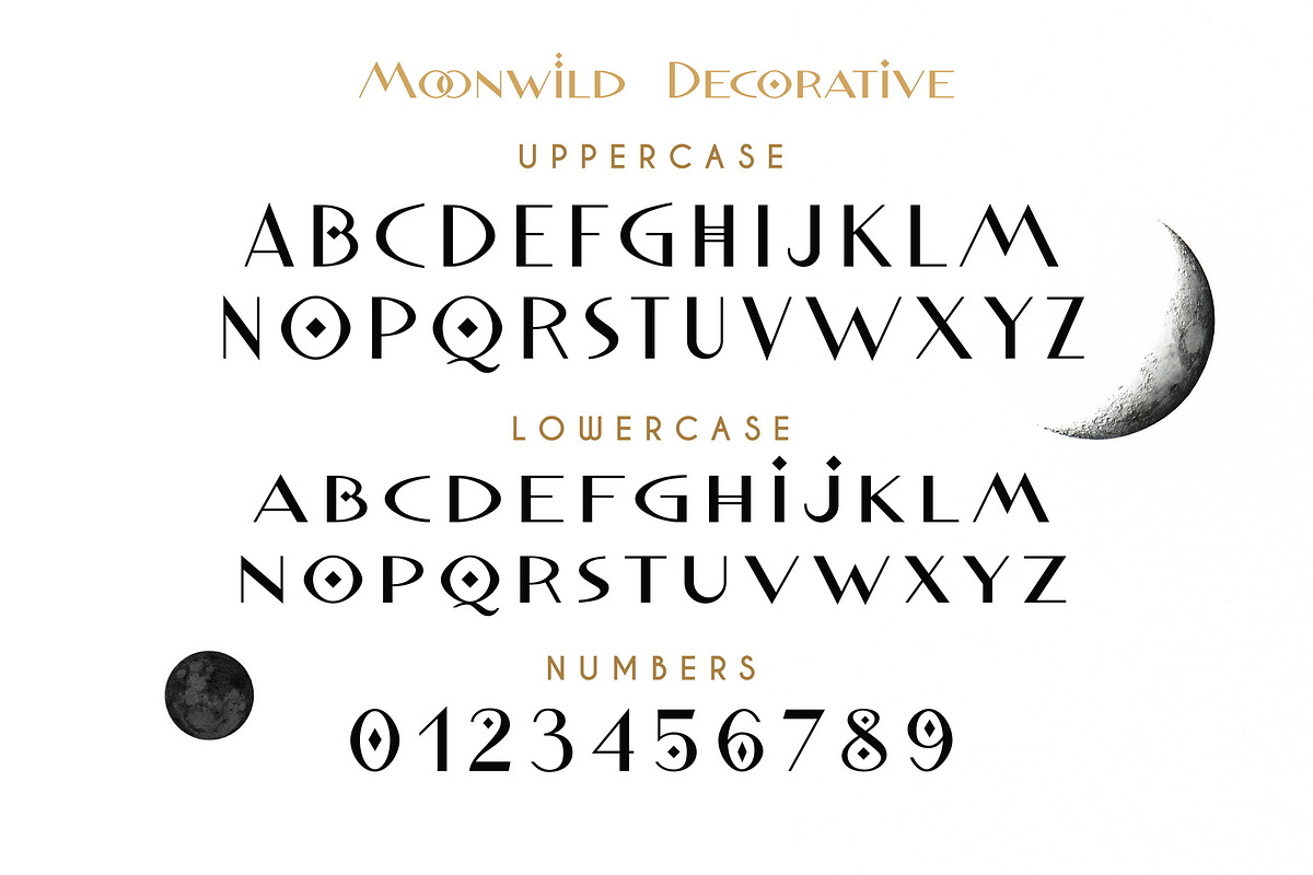 Moonwild - Celestial Font & Symbols, a Sans Serif Font by Struvictory.art