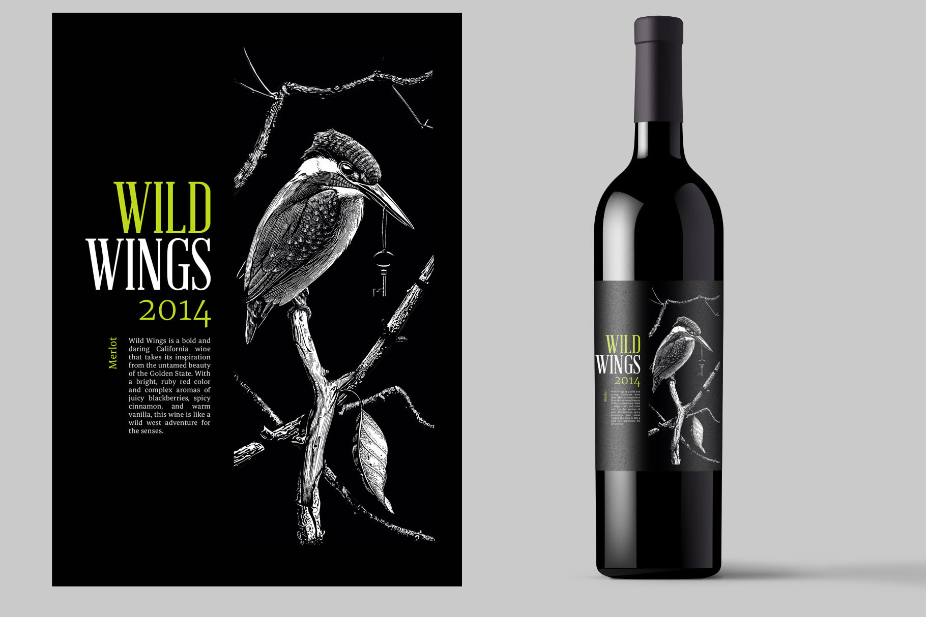 Unique Wine Label Design Dark Theme, a Branding & Logo Template by ...
