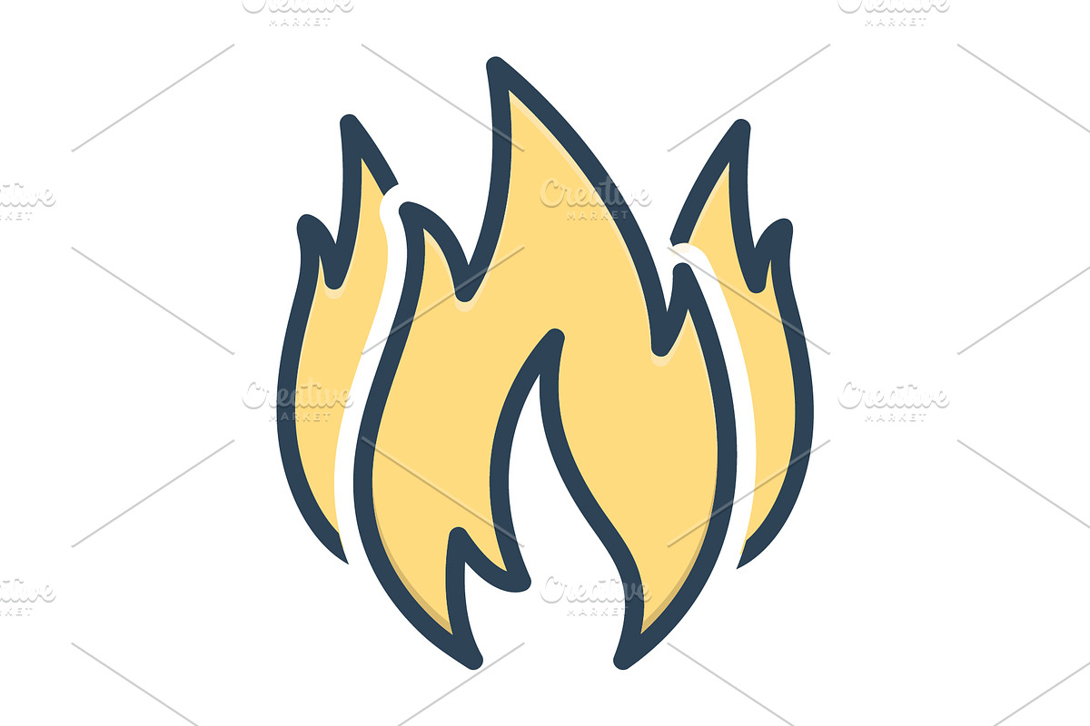 Fire conflagration icon, an Icon by Creative priyanka | Creative Market