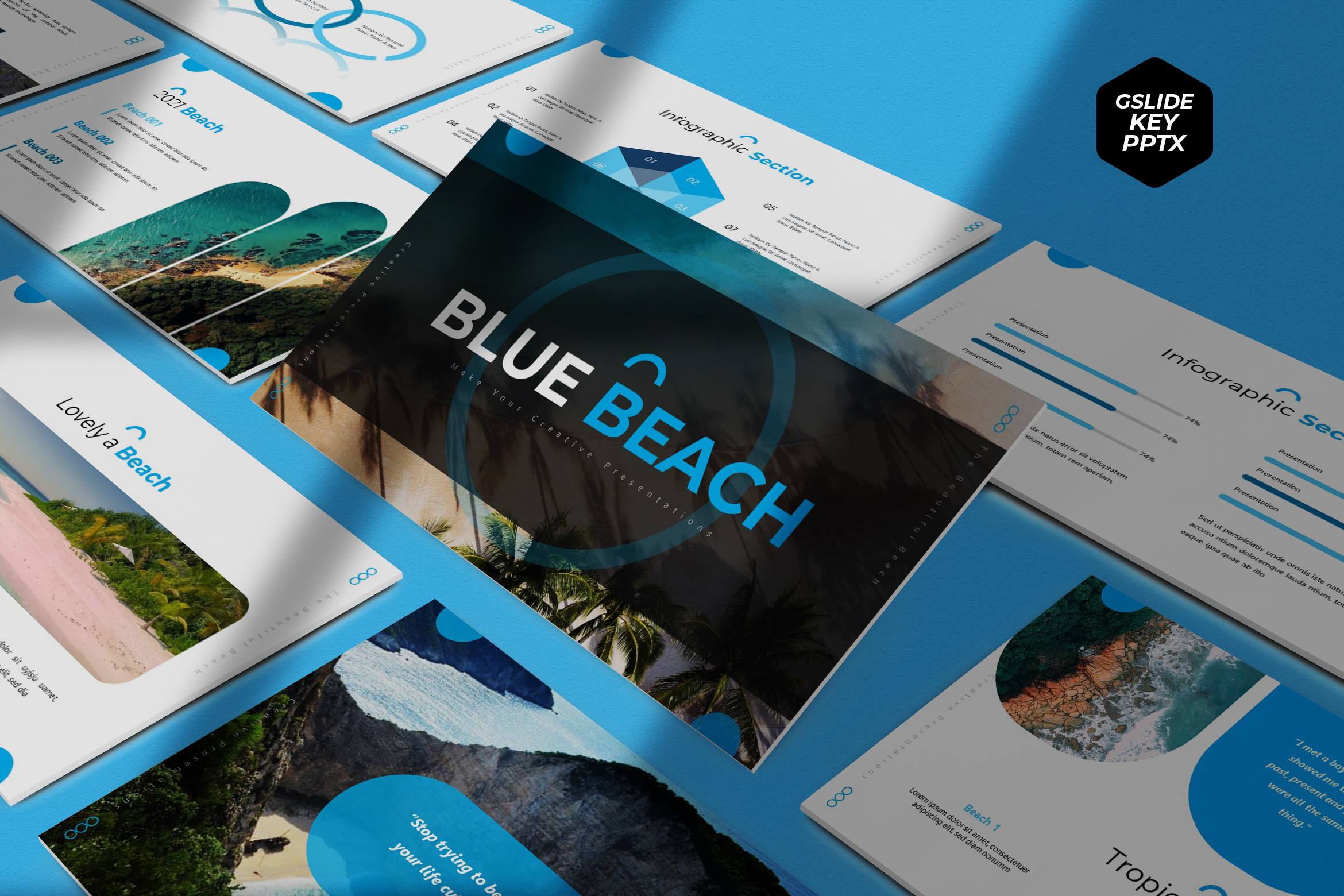 Blue Beach - Presentation Template, a Presentation Template by AQR Studio