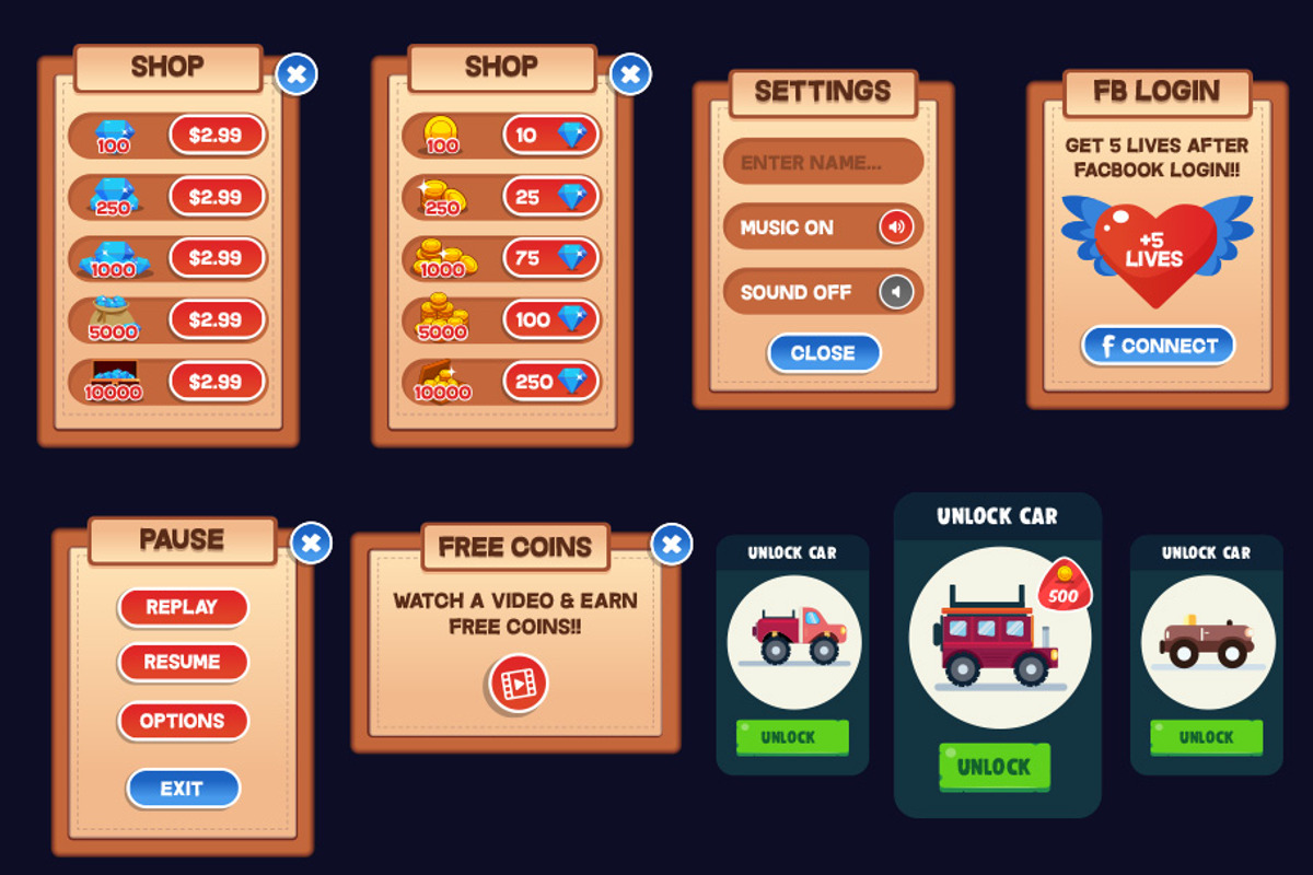 2d Car Game Assets, an Illustration by Game_Designer