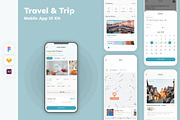 Travel & Trip Mobile App UI Kit, an UI Kit Template by uicube