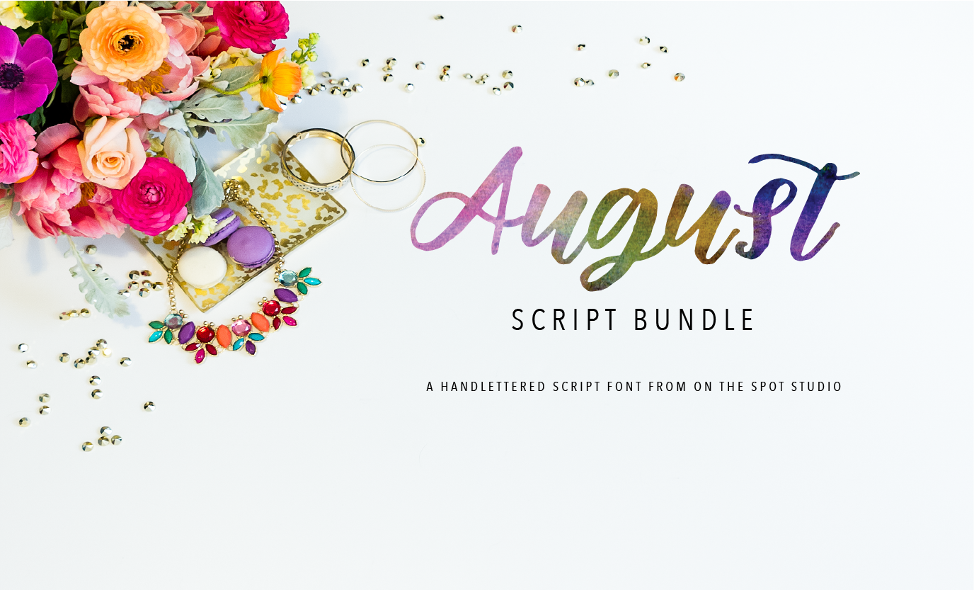 August Script Font Bundle, a Script Font by OnTheSpotStudio