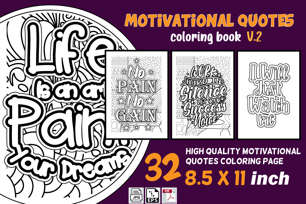 Motivational Quotes Coloring book, a Pattern Graphic by DesignByShahadat