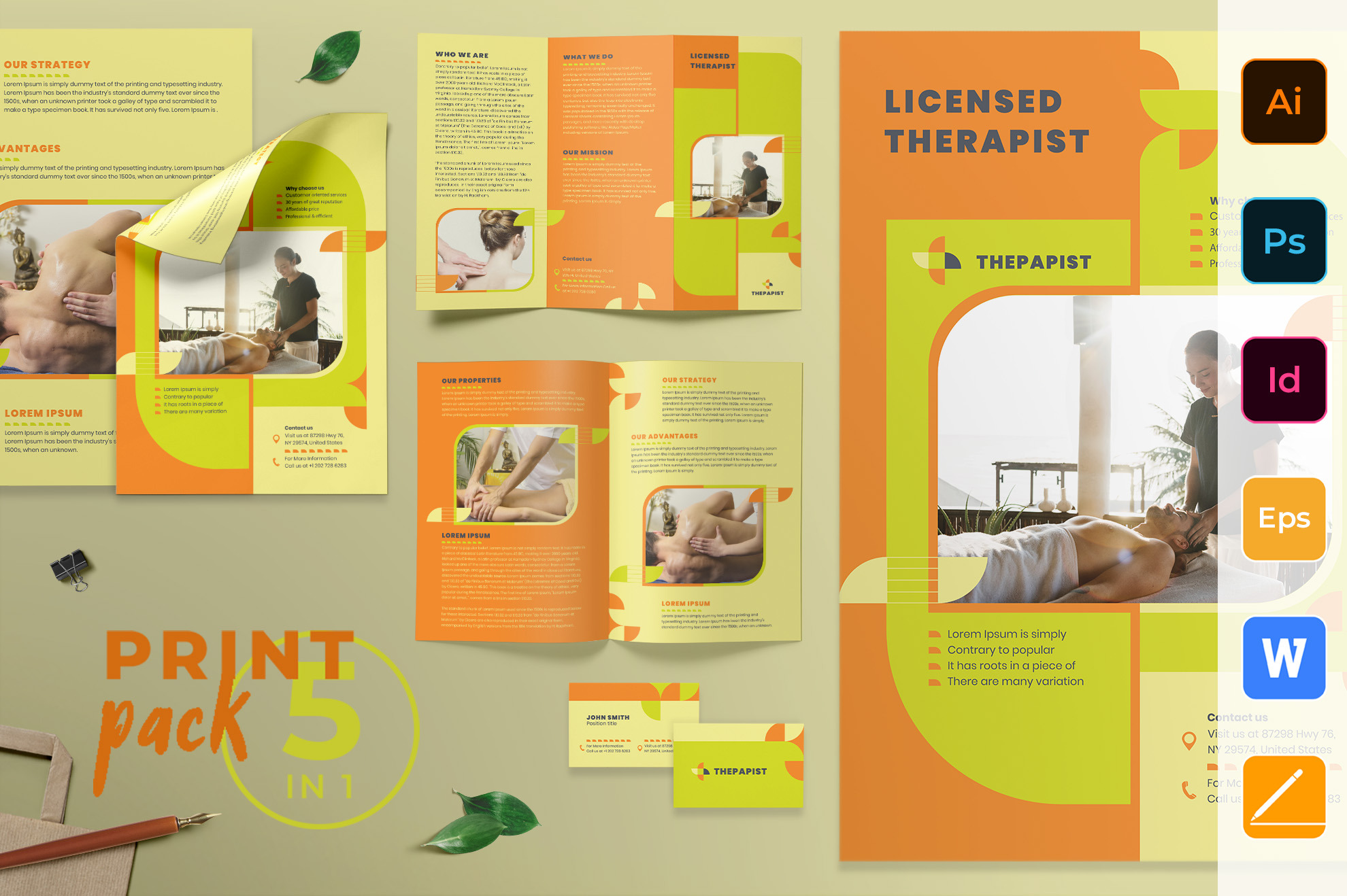 Therapist Print Pack, a Poster Template by TemplatesNow!