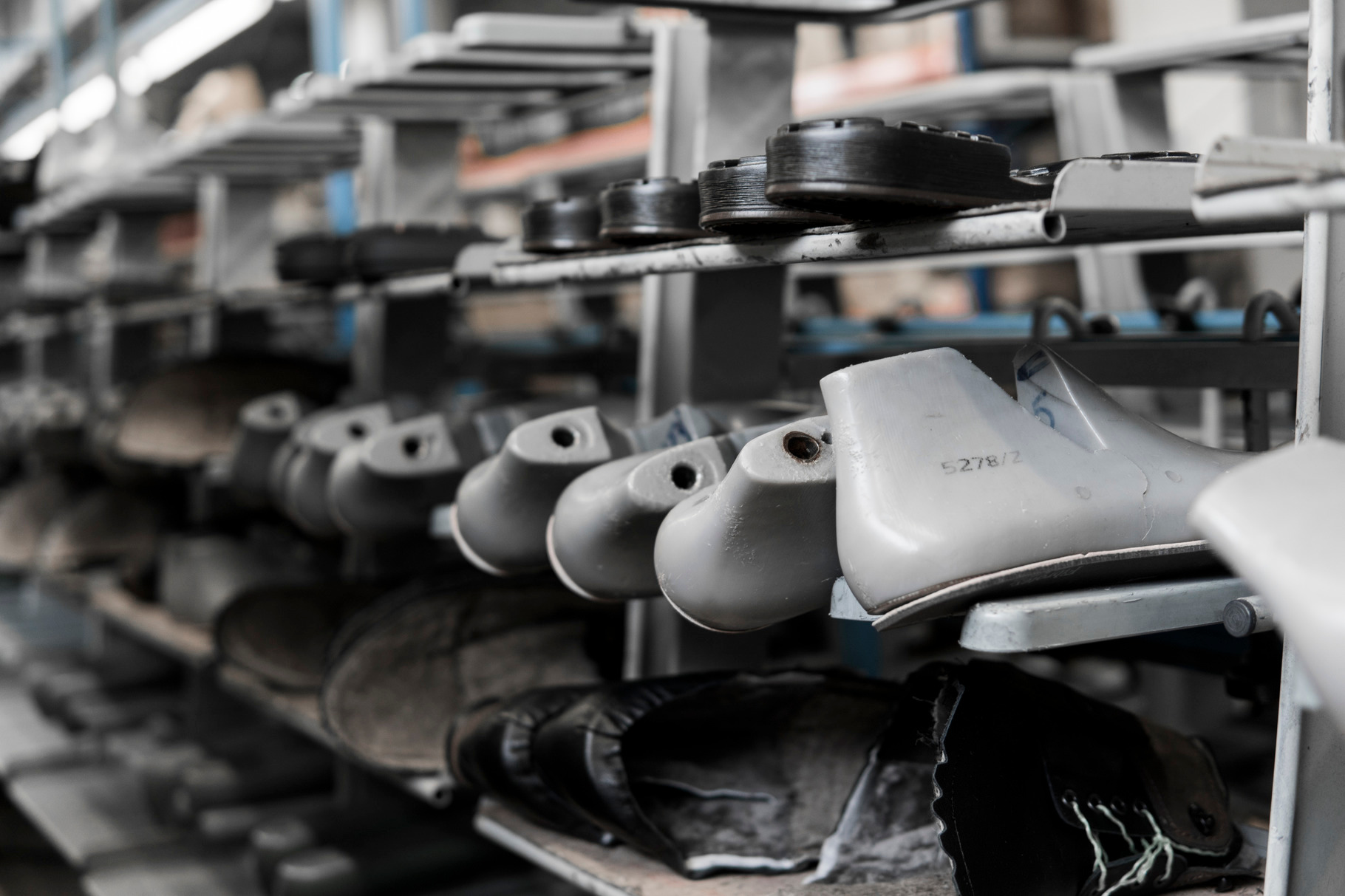 The conveyor on a shoes factory with featuring factory, production, and ...