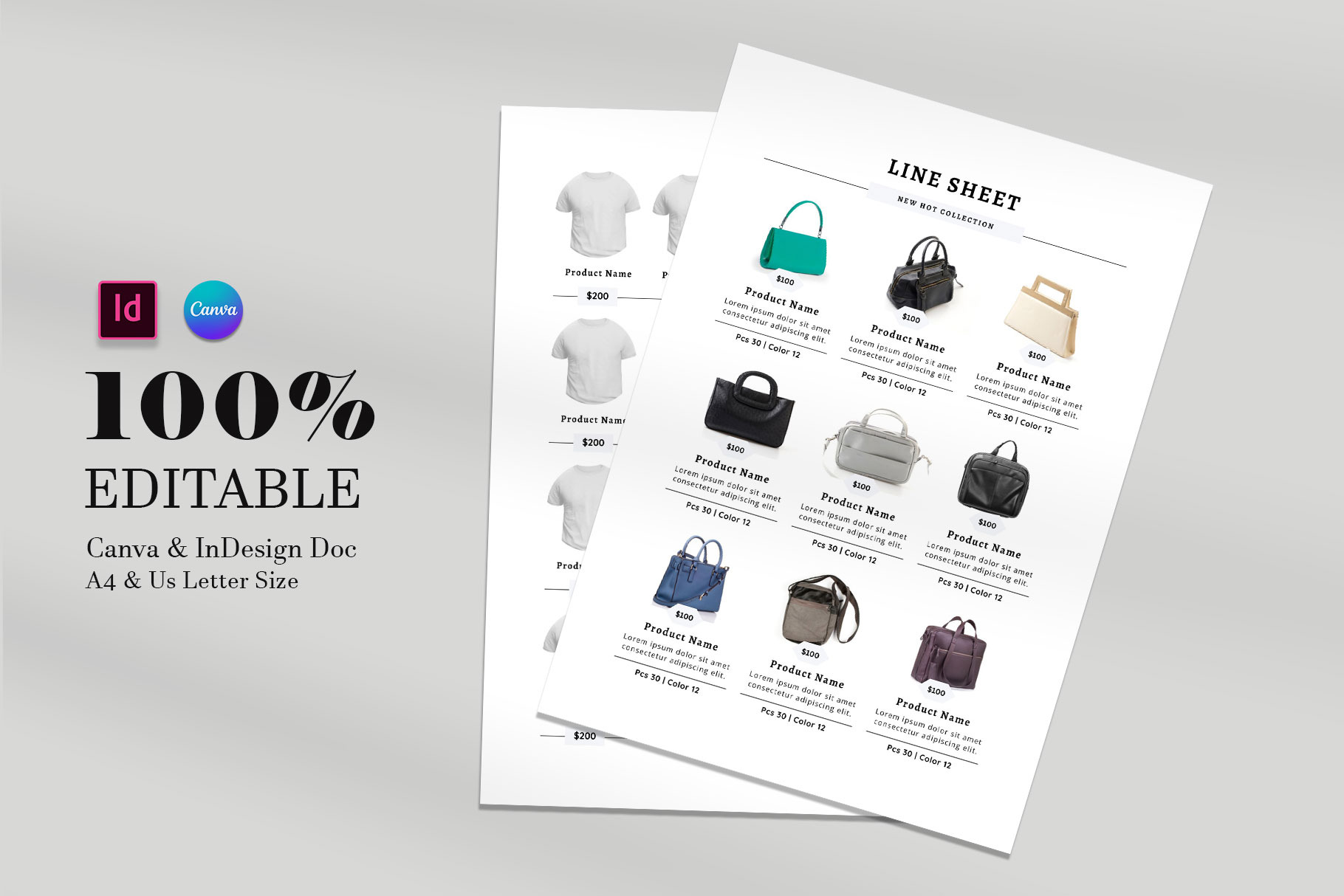 Line Sheet For Wholesale Template, a Stationery Template by Design Zone