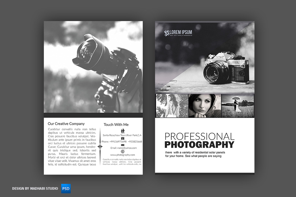 Photography Bifold Brochure, a Brochure Template by Madhabi Studio