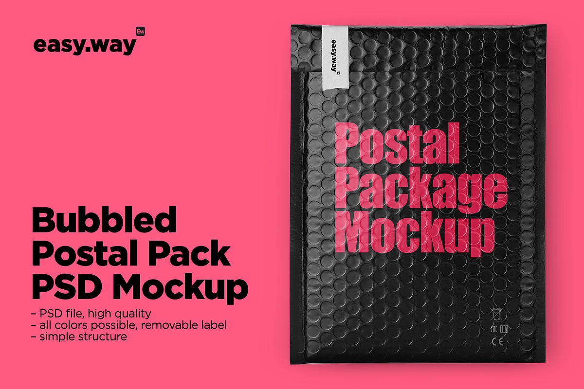 Bubbled Postal Package PSD Mockup, a Packaging Mockup by easy.way