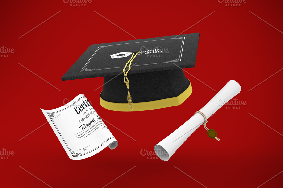 Graduation Cap Mockup, a Product Mockup by Qaleb Studio | Creative Market