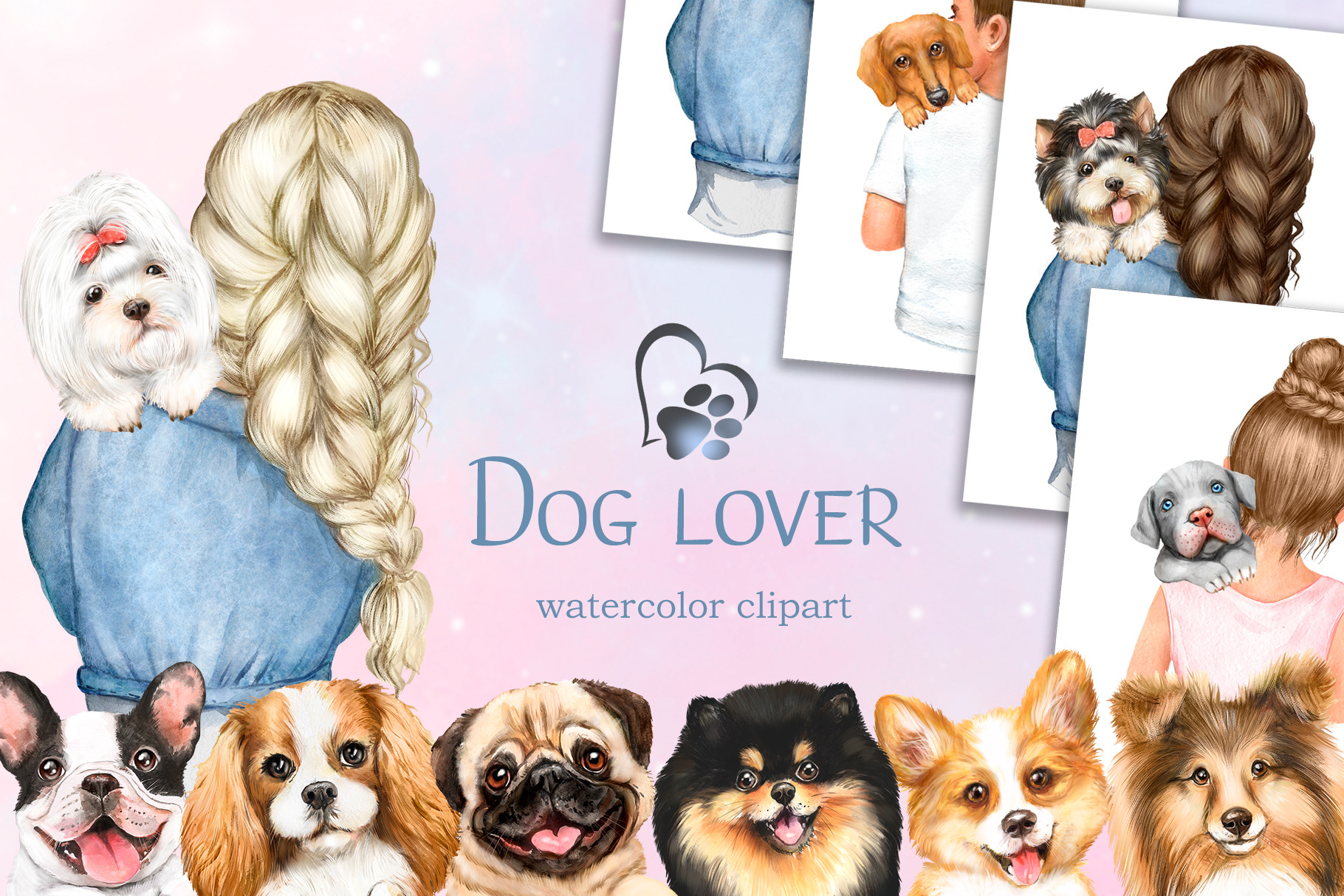 Dog breeds. Clipart for dog lovers., an Illustration by SavinV