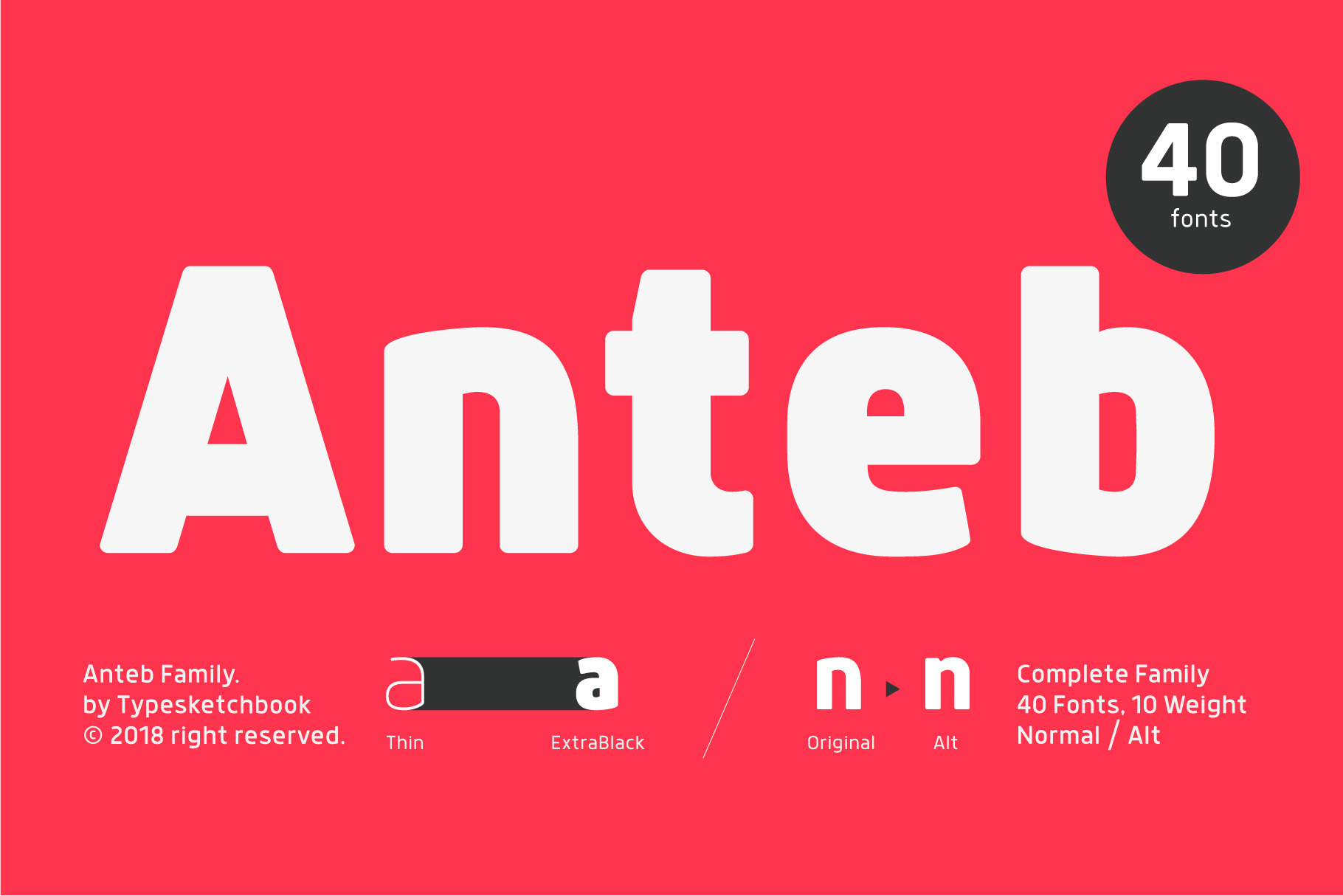 Anteb Font, a Sans Serif Font by Typesketchbook Foundry
