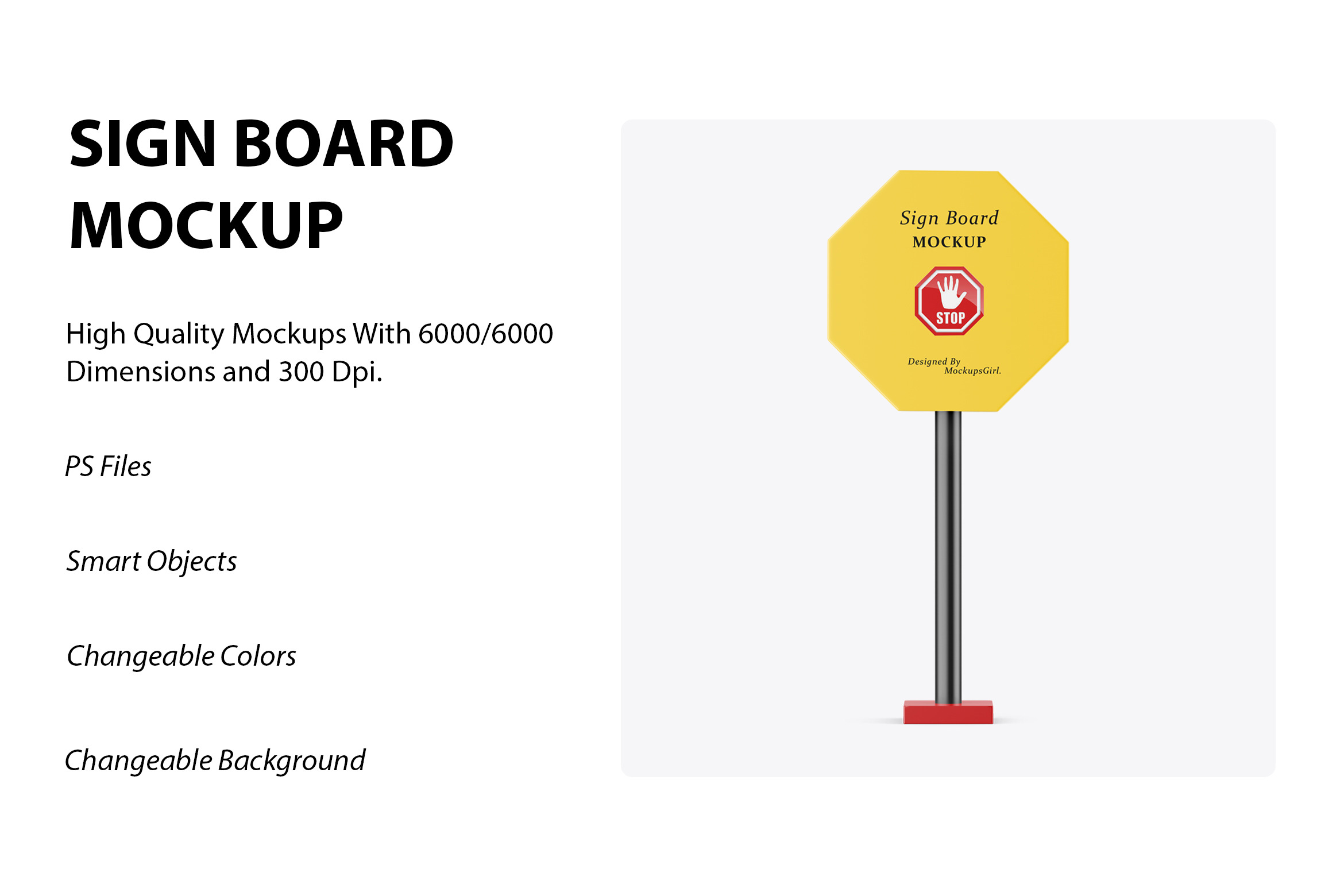 Matte Sign Board Mockup