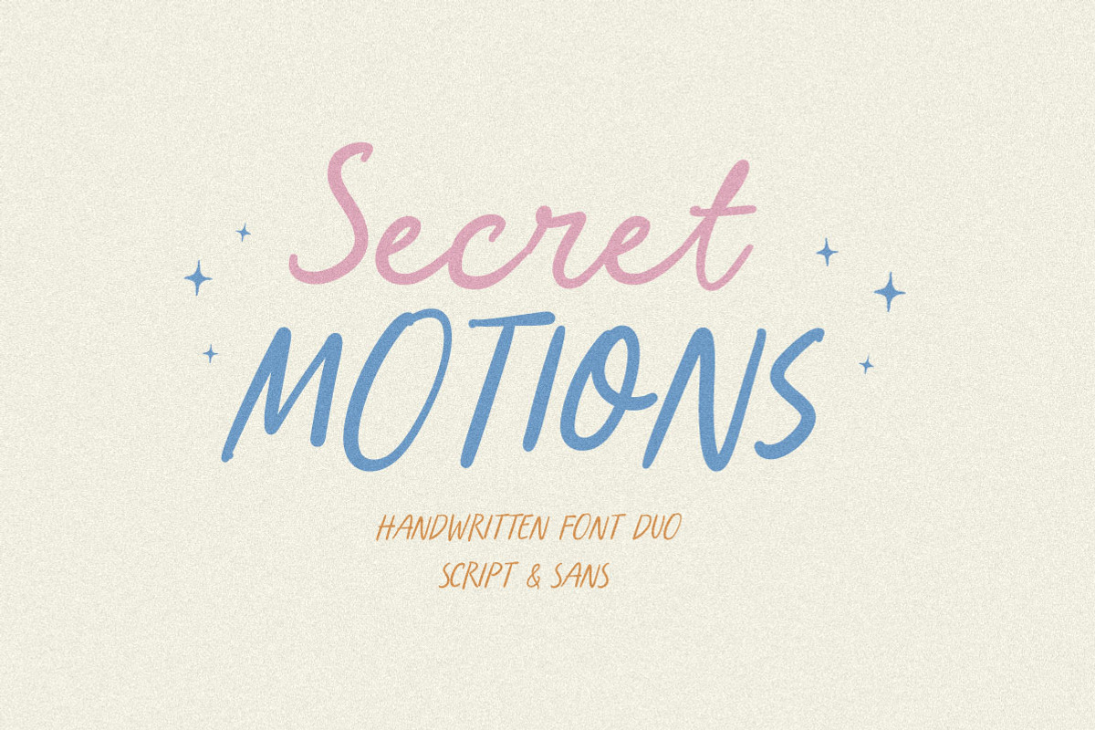 Secret Motion Handwritten Font Duo, a Handwritten Font by Littlehand
