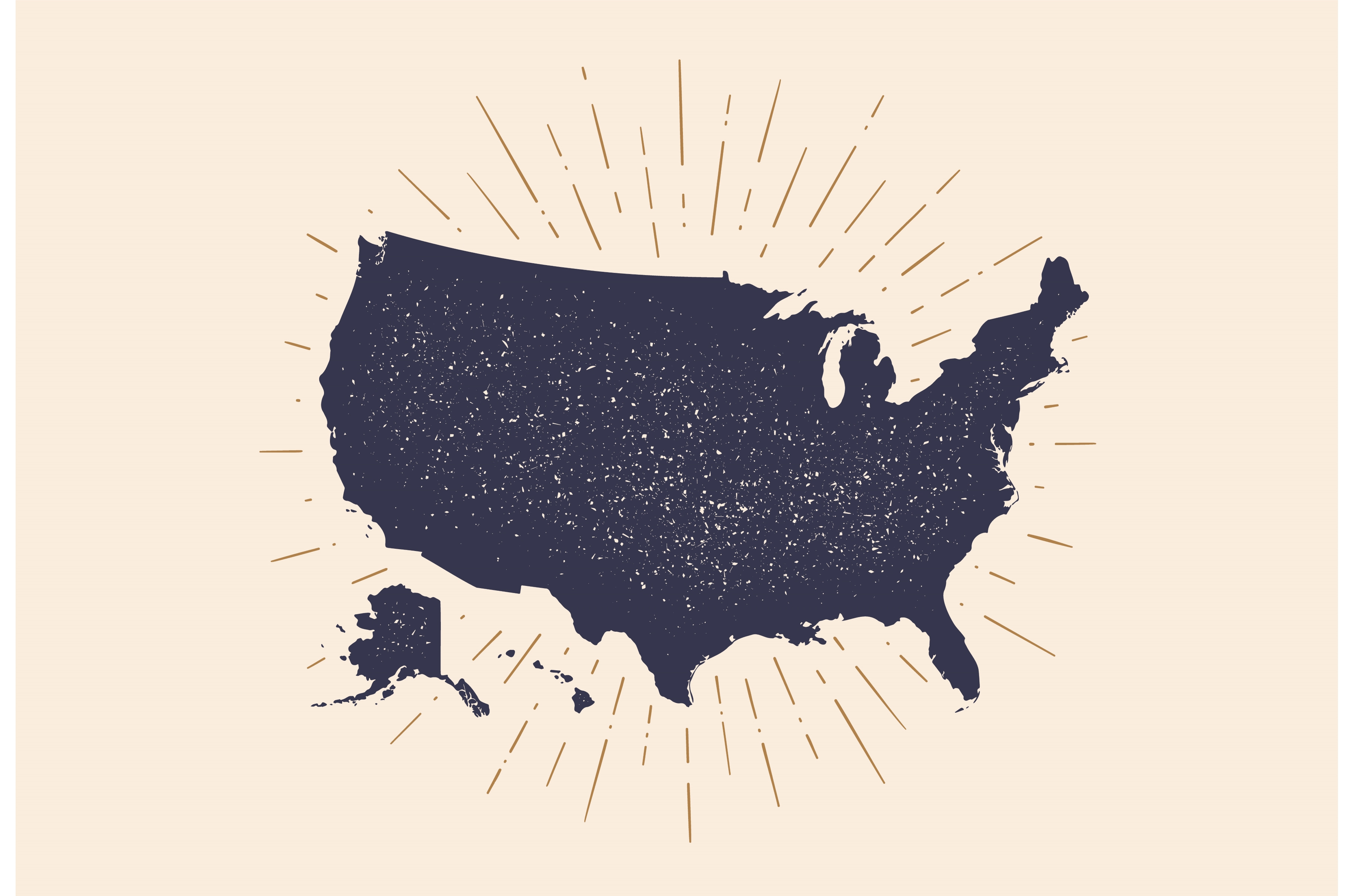 Poster map United States of America, an Illustration by Foxys Graphic