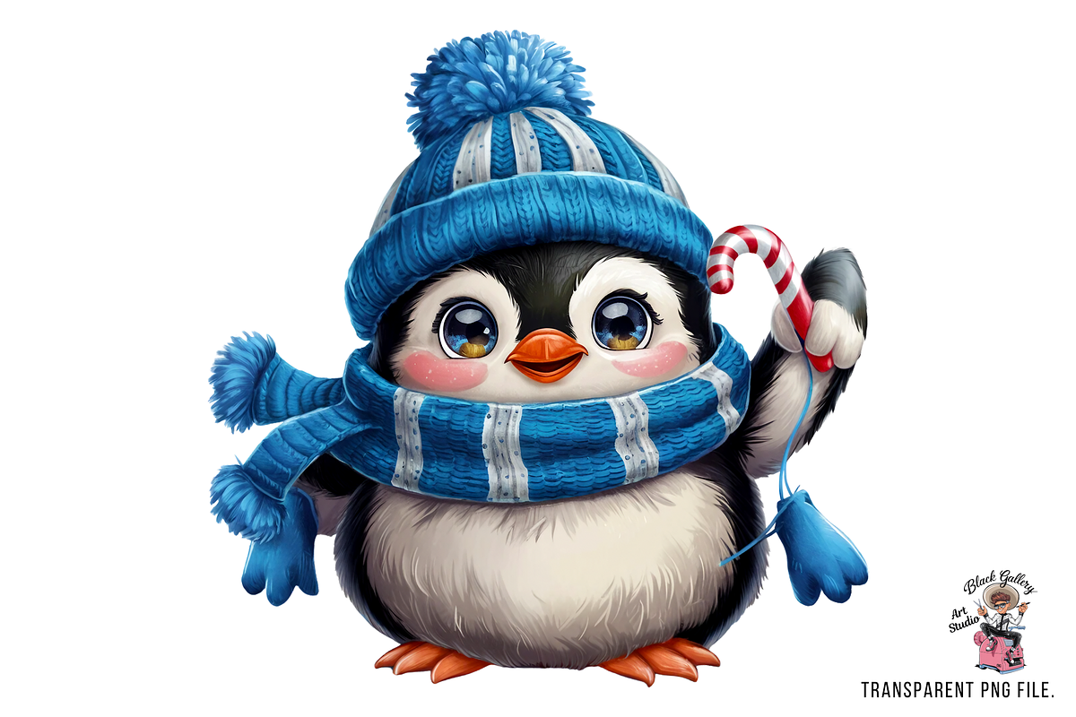Cute Winter Penguin PNG Clipart, an Illustration by Abdur Rohim Design ...