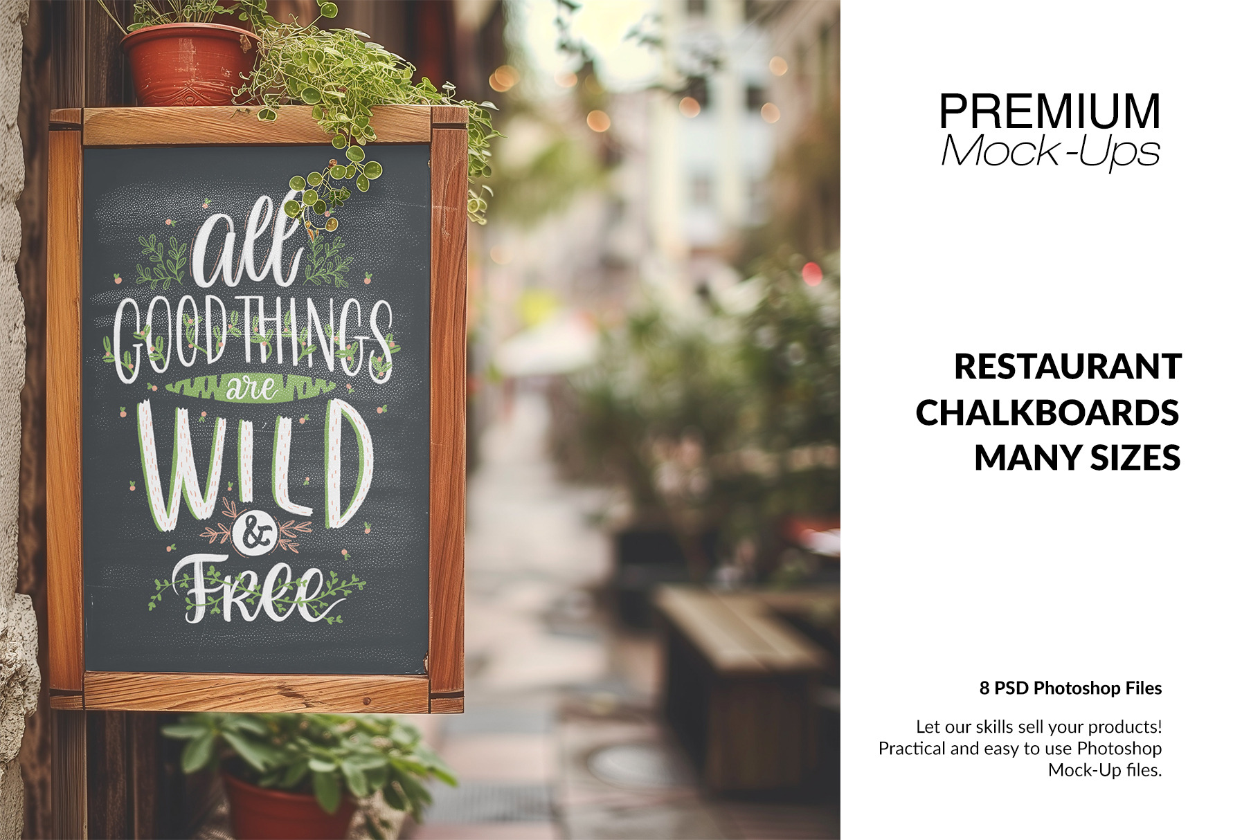 Restaurant Chalkboards Mockups, an Advertising Mockup by mock-ups