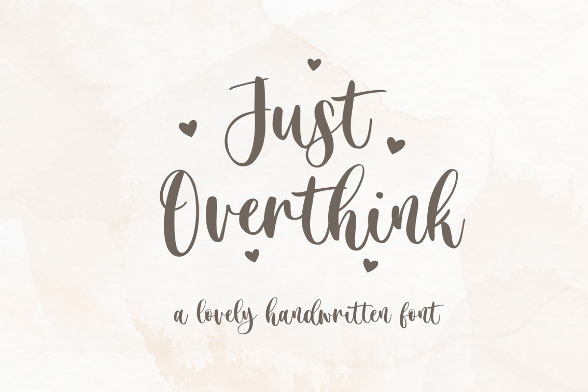 Just Overthink - Lovely Font, a Script Font by Sronstudio | Creative Market