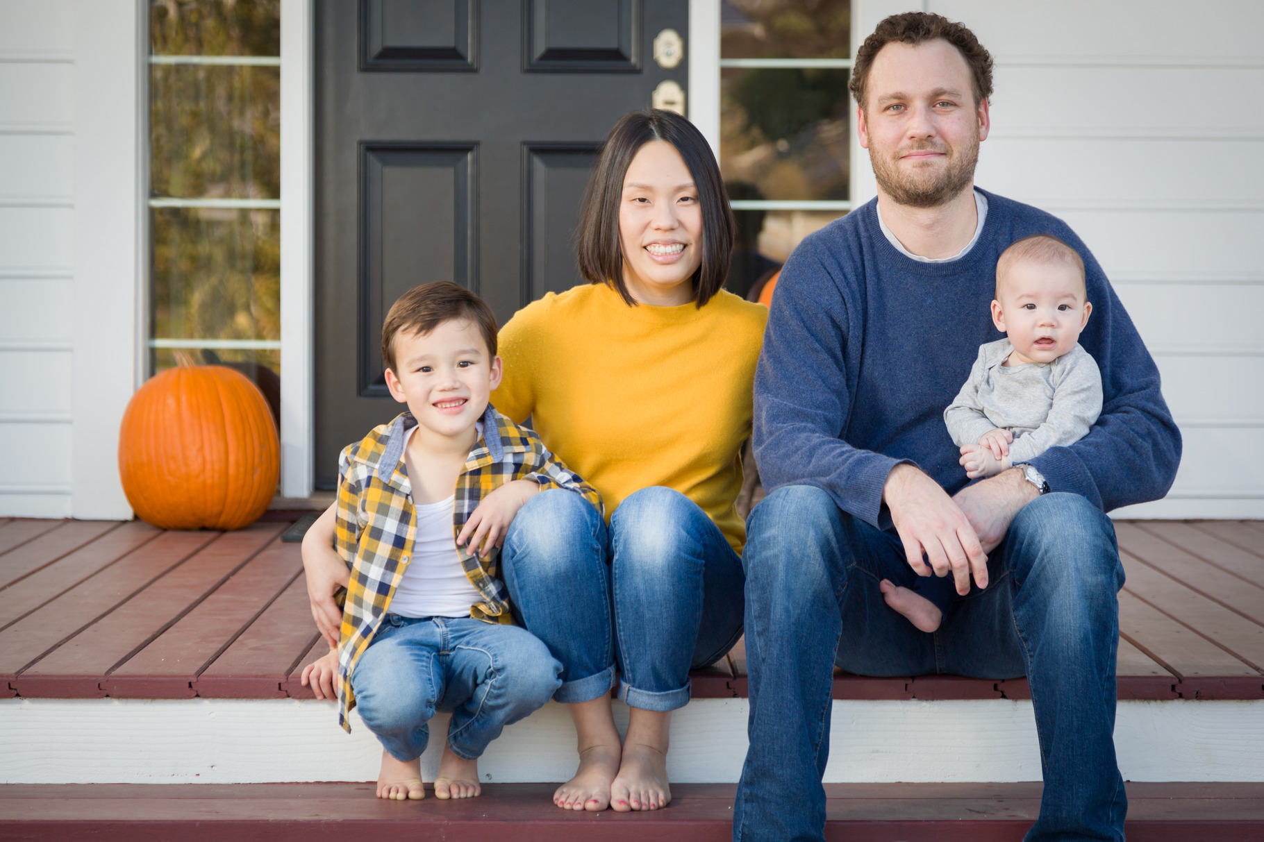 Young mixed race chinese and caucasi featuring family, 30s, and 40s, a ...