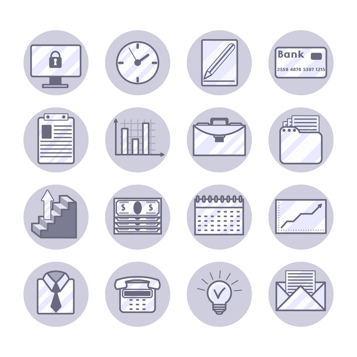 Business icons set, an Icon by Macrovector