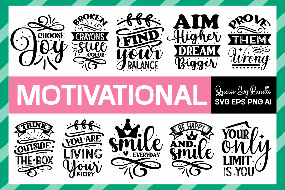Motivational Quotes Svg Bundle, an Object Graphic by GatewayDesign