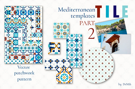 Set of 9 ceramic tiles - patterns, a Pattern Graphic by DeMih