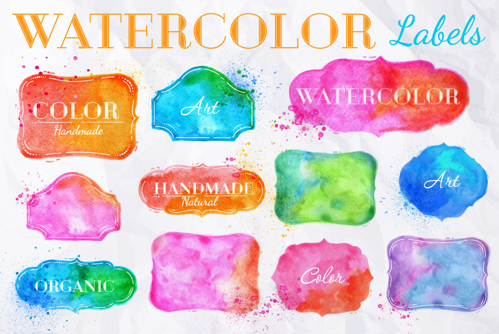 Watercolor Labels, an Illustration by Anna