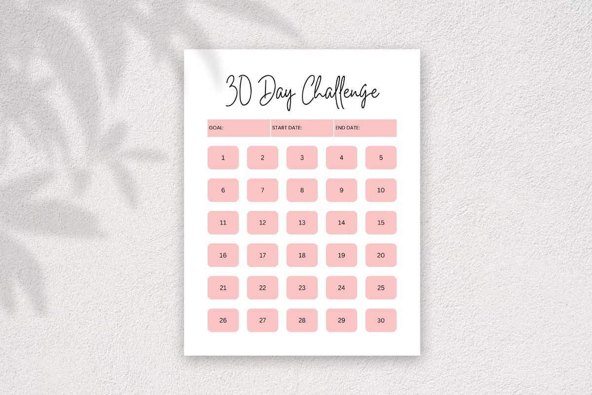30 Day Challenge, a Print Template by HillTract | Creative Market