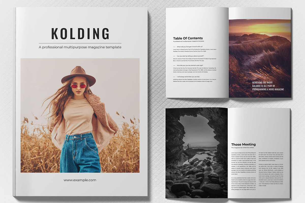 Black and White Magazine Layout