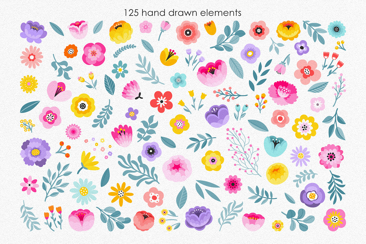 Vivid flowers clipiart