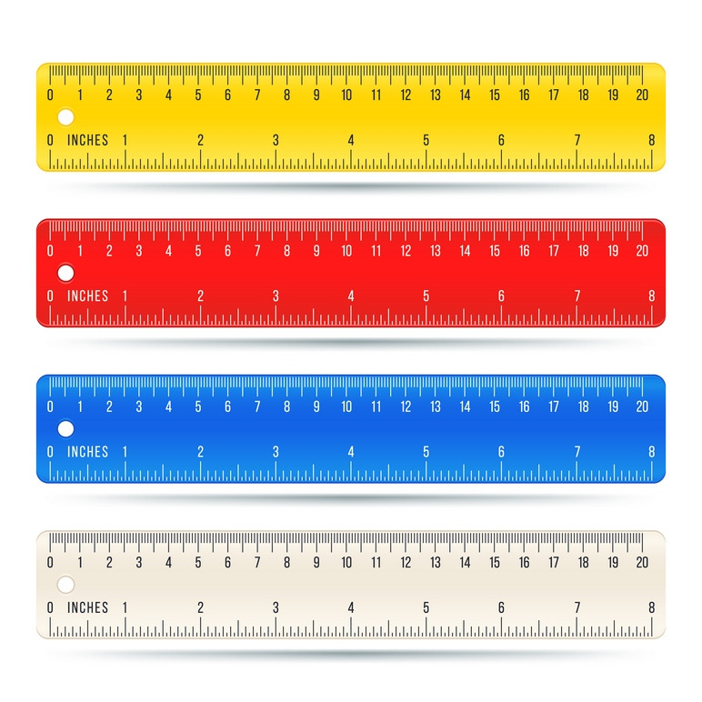 Stationery color ruler vector set, an Education Illustration by ...