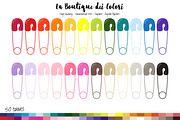 50 Rainbow Safety Pins Clipart, an Illustration by La Boutique dei Colori