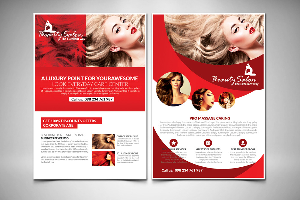 Salon Flyer Template With 2 Layouts, a Flyer Template by Psd Templates