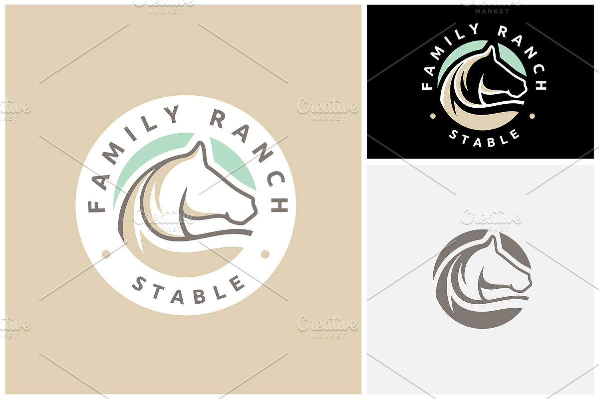 Equine Horse Ranch Stable Farm Logo