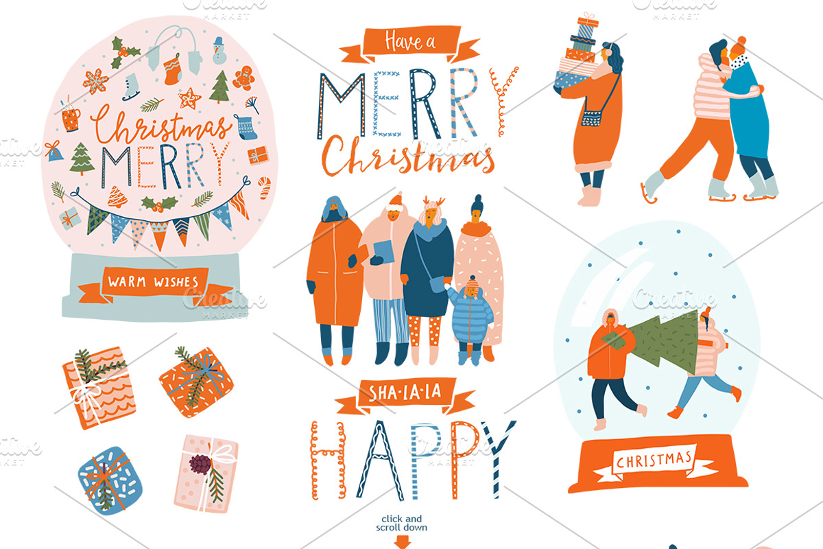 Christmas Market graphic set, a Decorative Illustration by Nicetoseeya