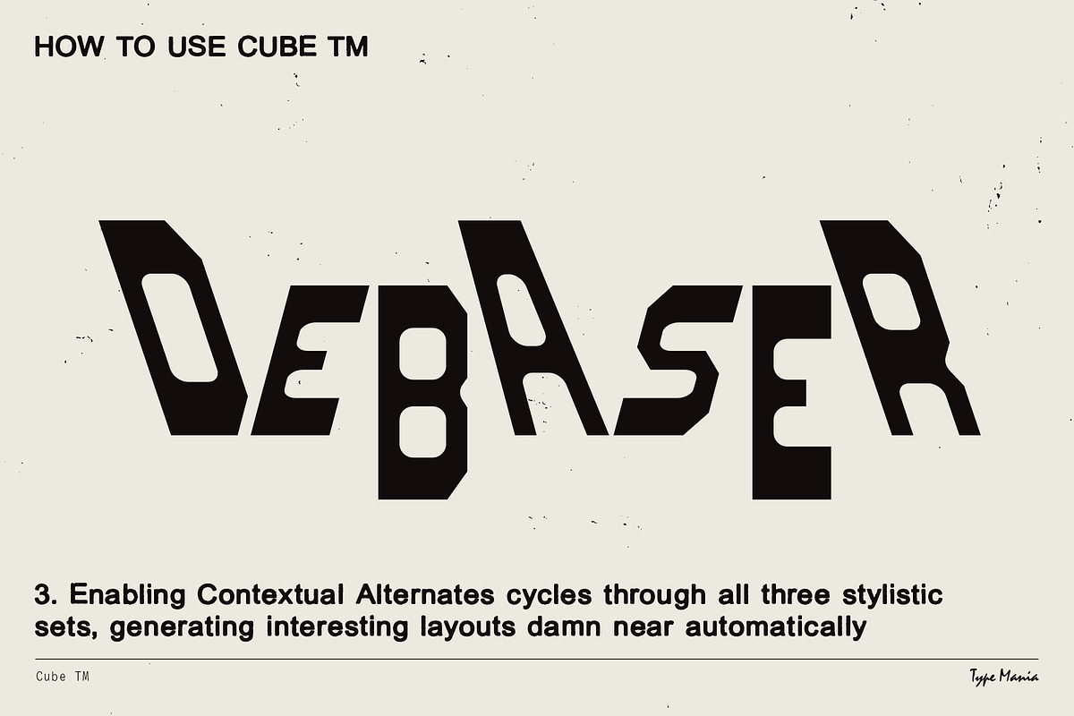 Cube TM – Bouncy Brutalist font