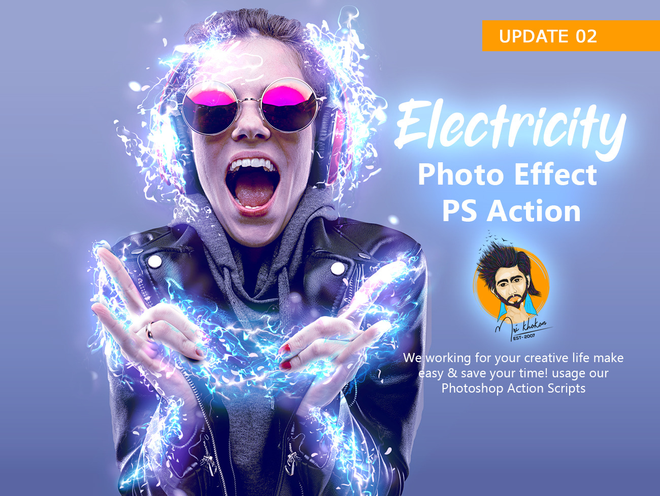 Electricity Photo Effect PS Action, an Action Add-On by MRI STUDIO